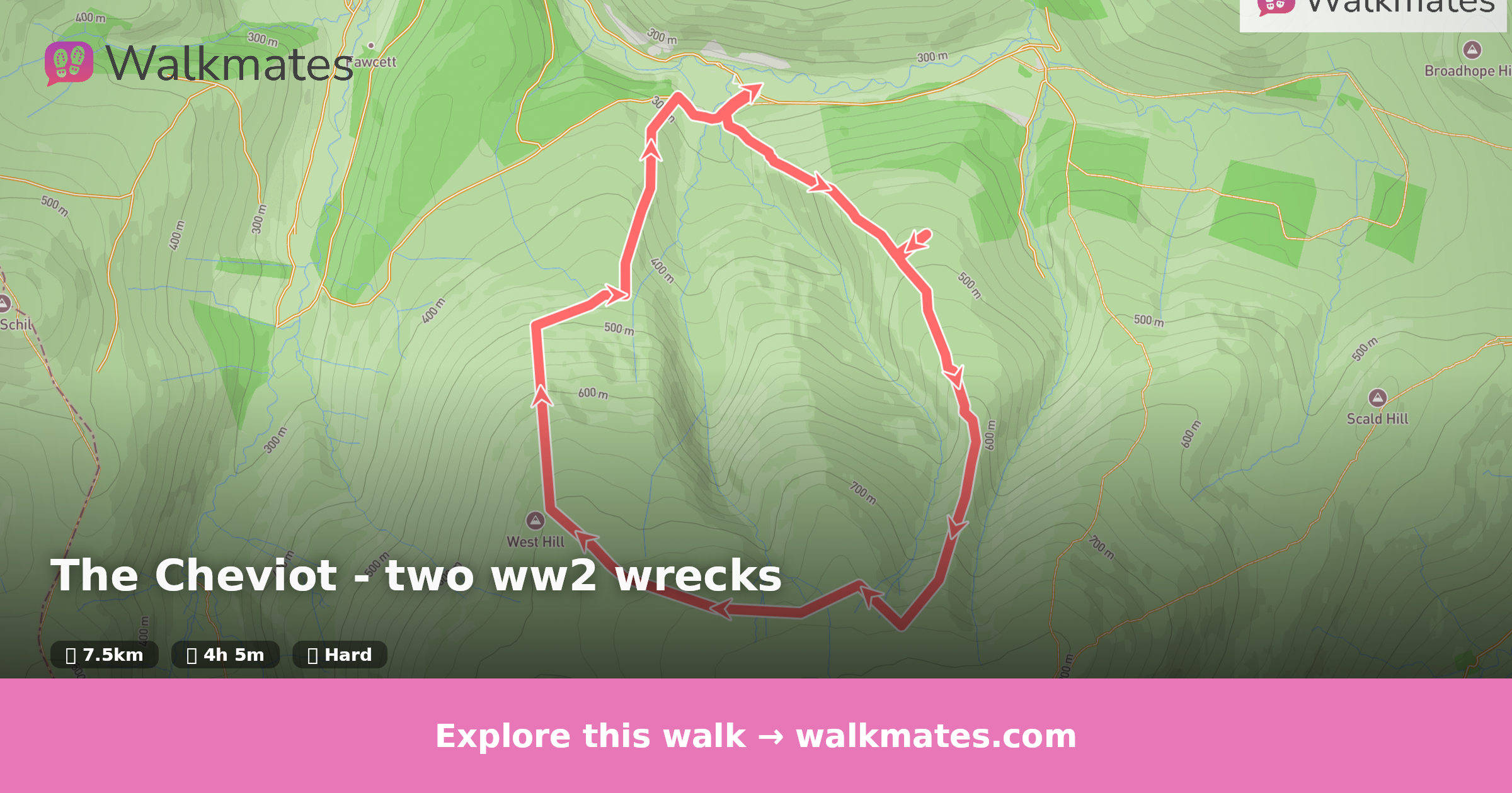 The Cheviot - two ww2 wrecks | Walkmates